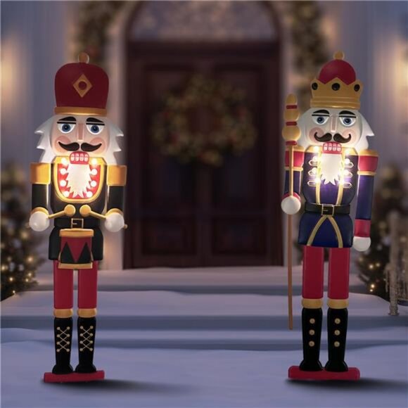 Holiday | Christmas Outdoor Decor Garden Stakes 453in Solar Nutcracker ...